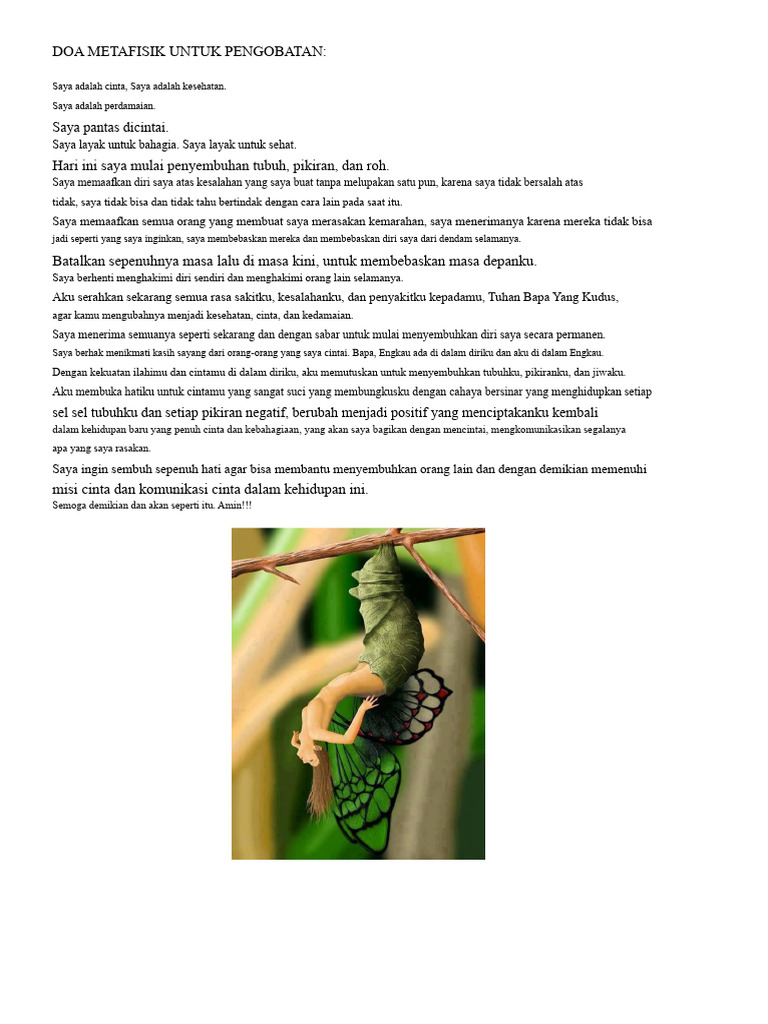Doa Metafisik Untuk Penyembuhan | PDF