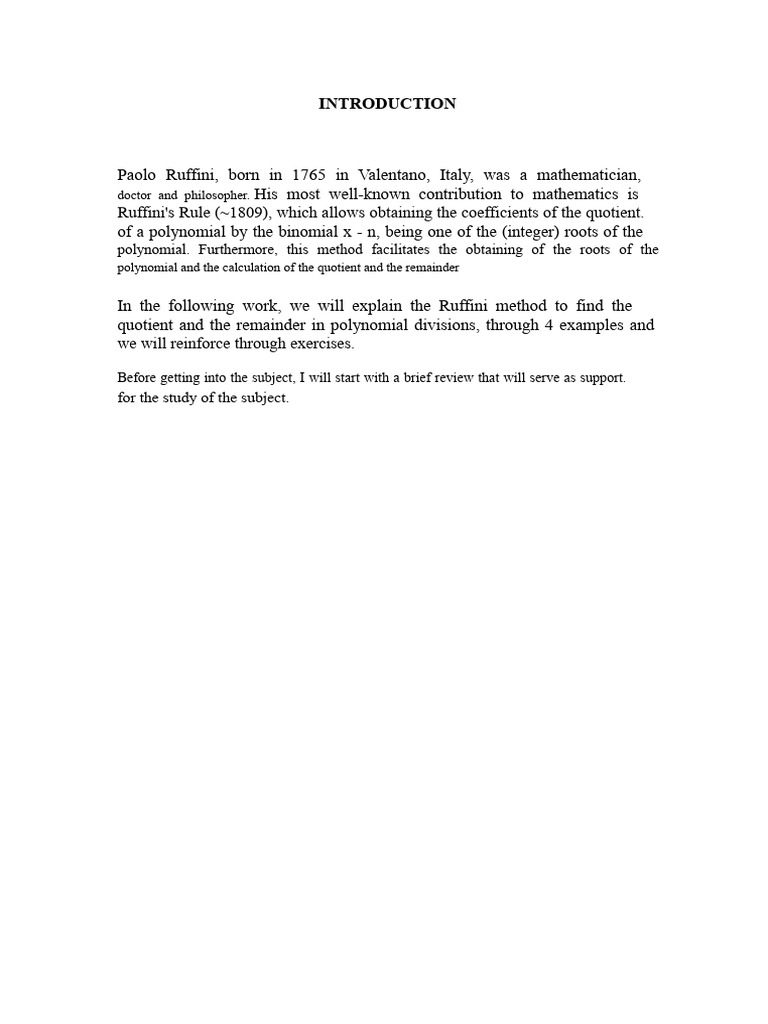 The Ruffini Rule | PDF | Polynomial | Factorization