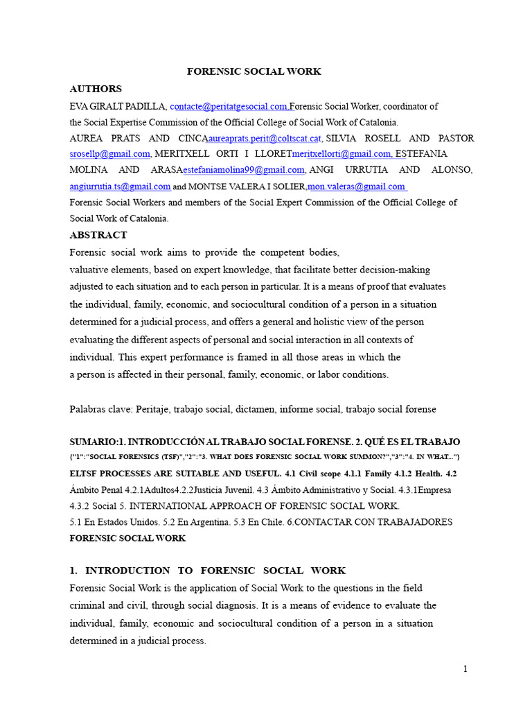 Forensic Social Work VD PDF | PDF | Social Work | Expert Witness