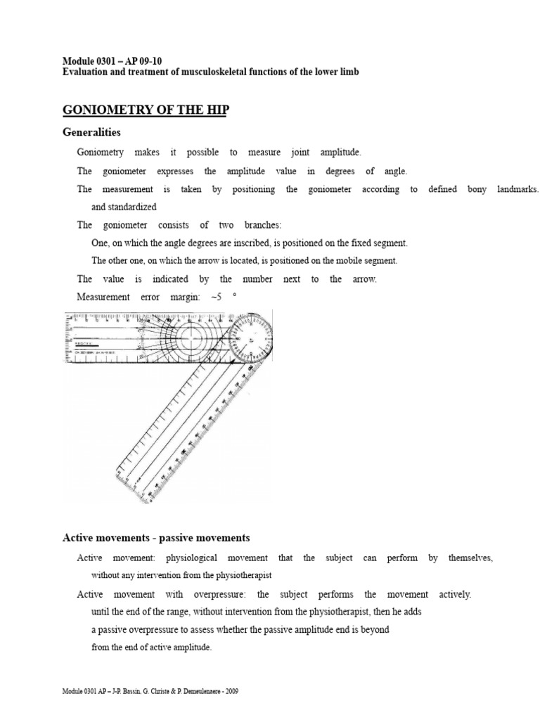 0301 Hip Goniometer Sorted | PDF | Anatomical Terms Of Motion | Hip