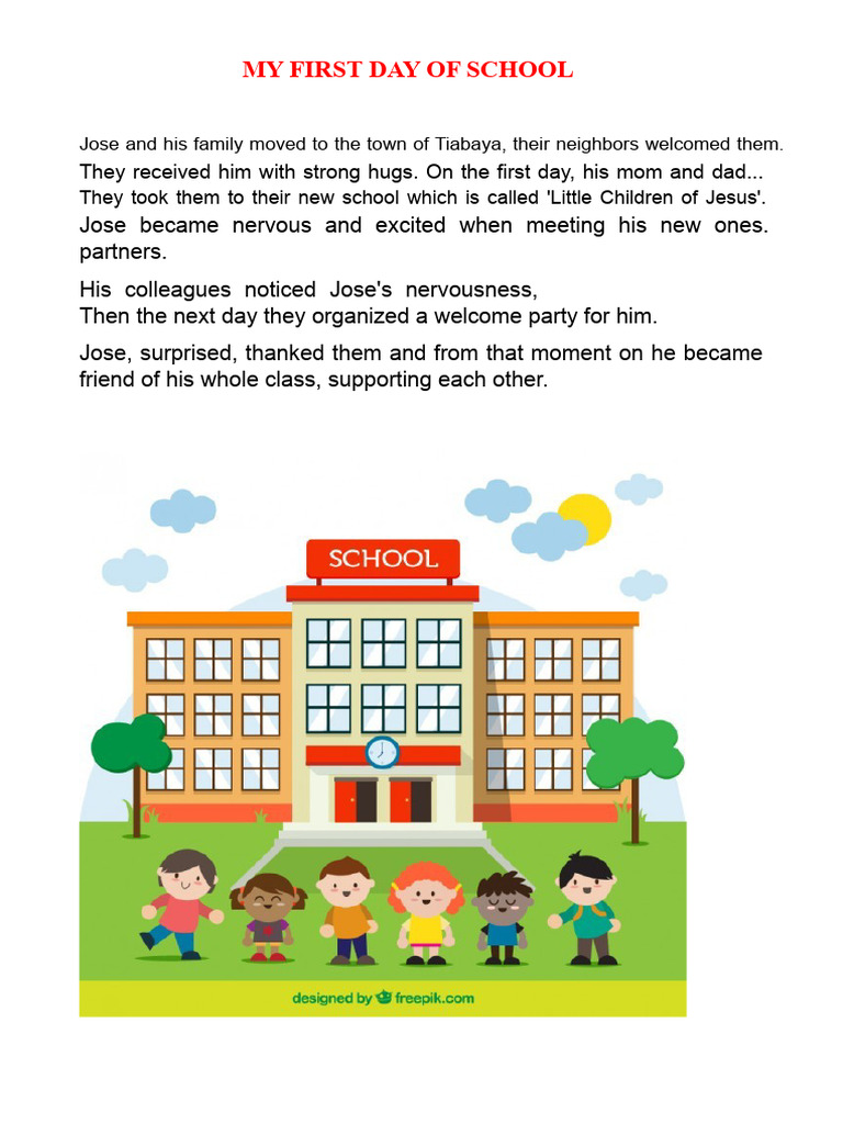 My First Day of School | PDF