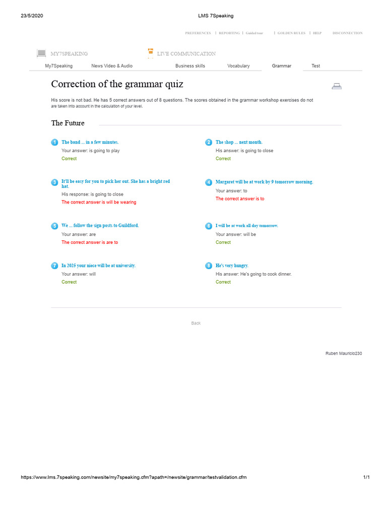 Correction of Grammar Quiz 2 | PDF | Linguistics