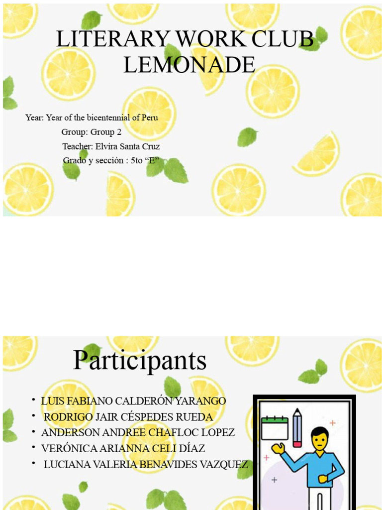 Literary Work Lemonade Club | PDF