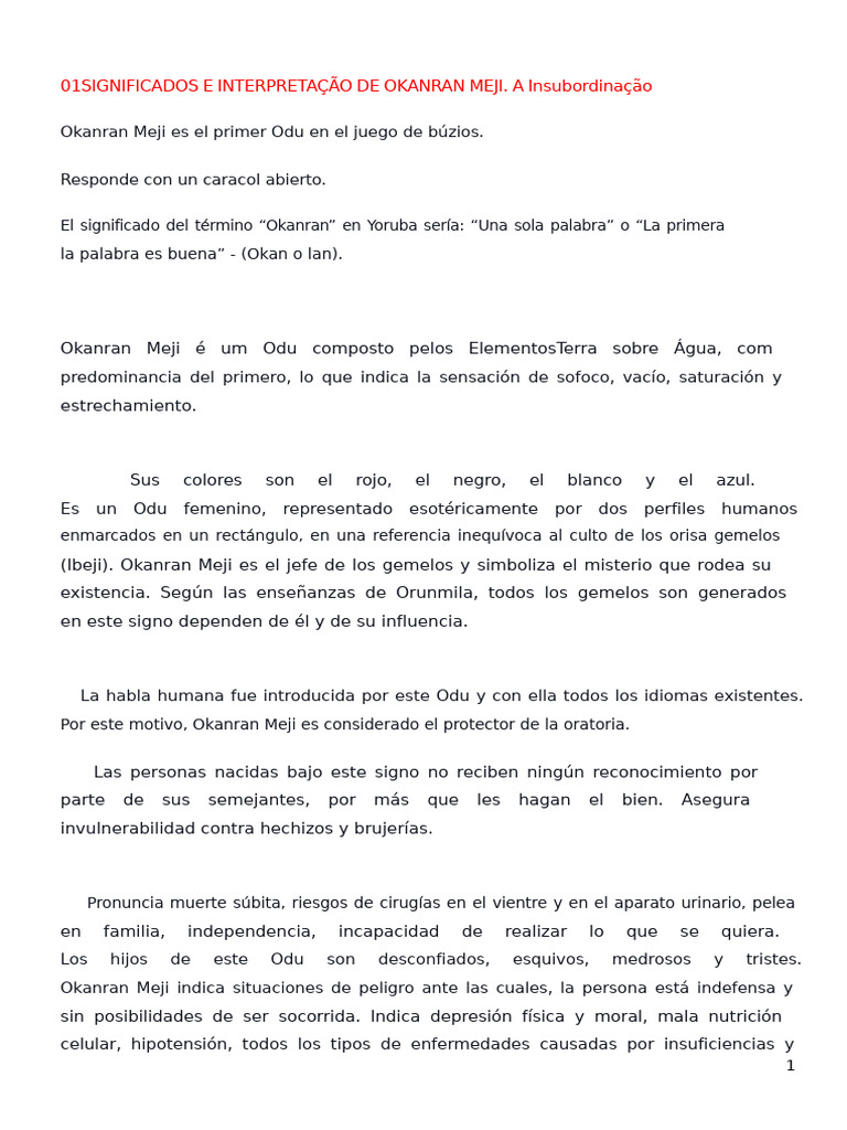 Significado y Características de Okanran Meji | PDF