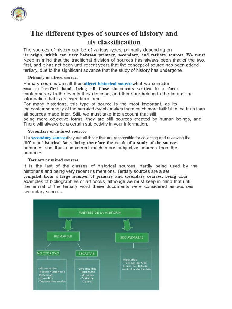 Types and Classifications of Historical Sources | PDF | Liberal Arts ...