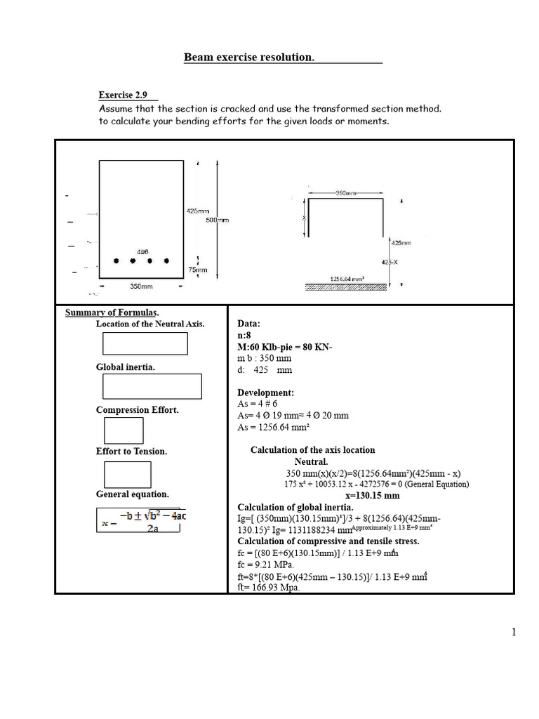 Solved Beam Exercises | PDF | Bending | Beam (Structure)