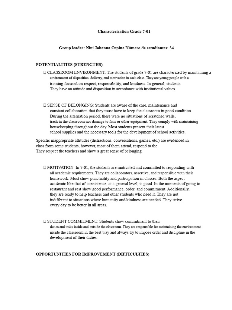 Characterization Grade 7 | PDF | Motivation | Motivational