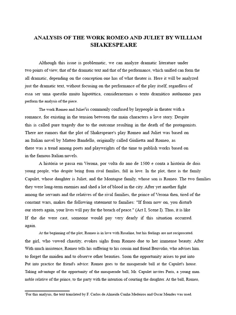 Analyzing Shakespeare's Romeo and Juliet | PDF | Characters In Romeo ...