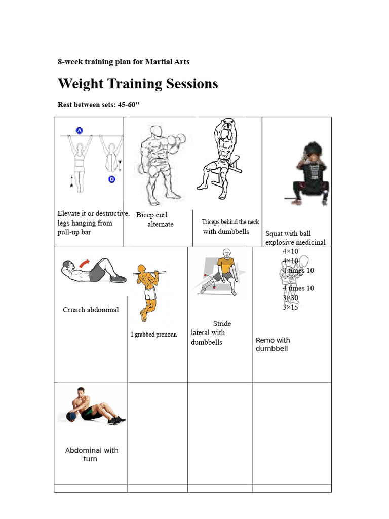 8-Week Training Plan For Martial Arts | PDF