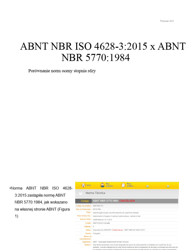 ABNT NBR ISO 4628-3 2015 X ABNT NBR 5770 1984 PDF | PDF