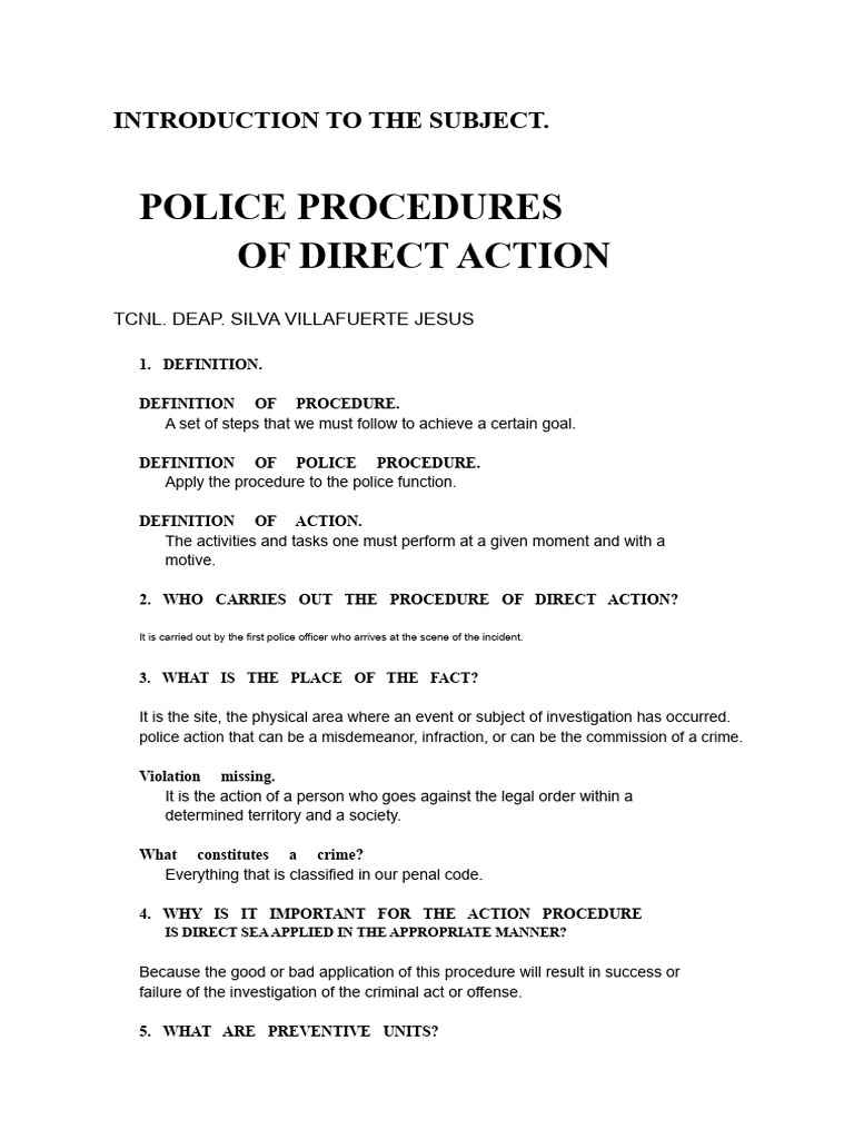 DIRECT ACTION NOTES | PDF | Negligence | Police