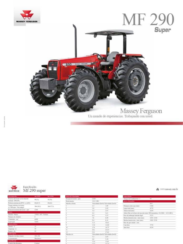 MF 290 Super | PDF | Mecânica Clássica | Bens manufaturados