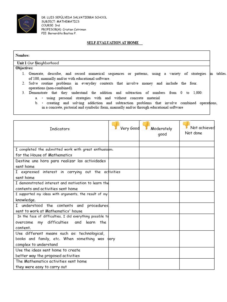Self-Assessment Mathematics | PDF | Mathematics | Knowledge