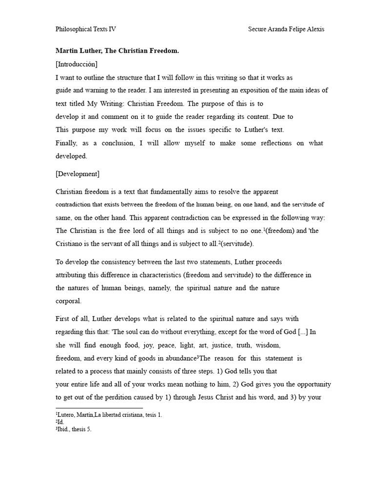 Martin Luther's Christian Freedom Explained | PDF | Faith | Martin Luther