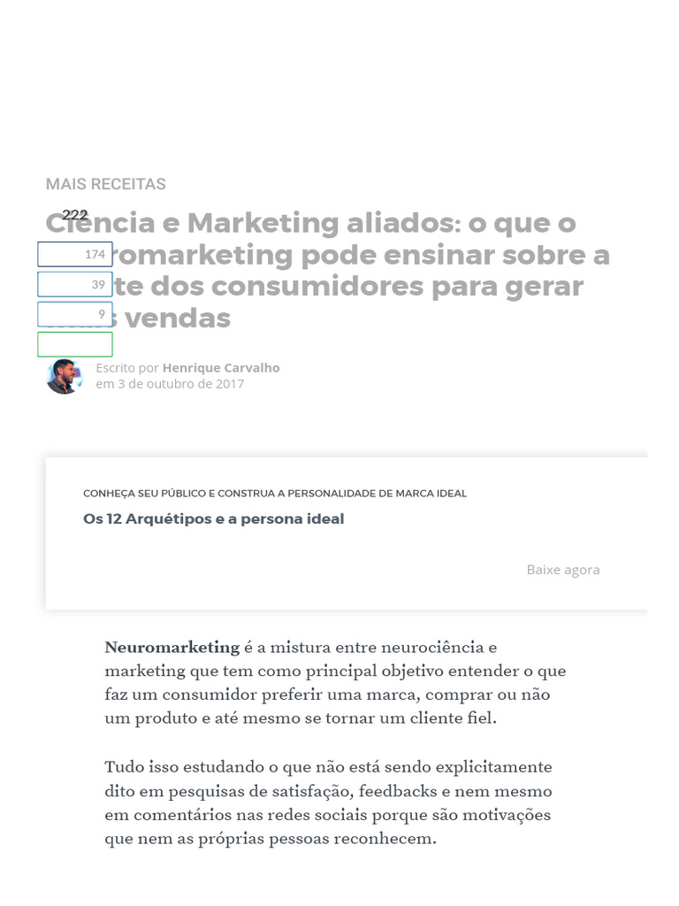 Neuromarketing: Entenda o Comportamento do Consumidor | PDF | Marketing ...