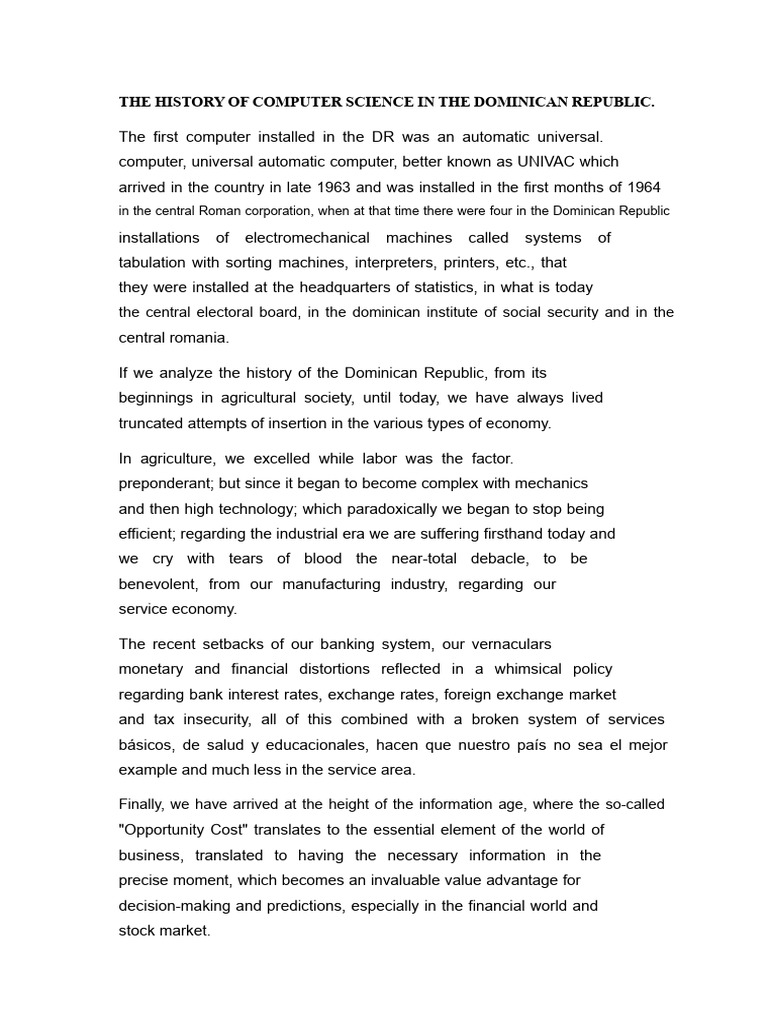 History of Computer Science in the DR | PDF | Information | Knowledge