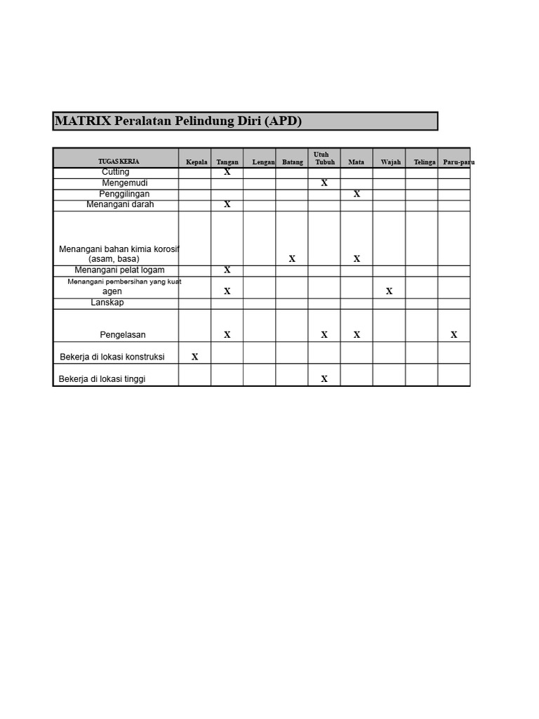 #9 - Ex 1 - Contoh Matriks PPE | PDF