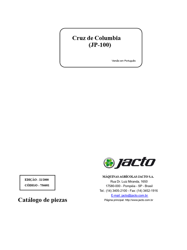 Columbia Cross JP-100 | PDF | Ingeniería mecánica