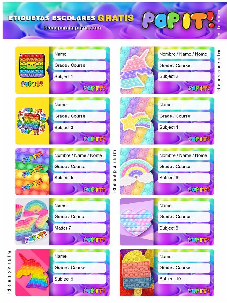 Student Name and Grade Templates | PDF