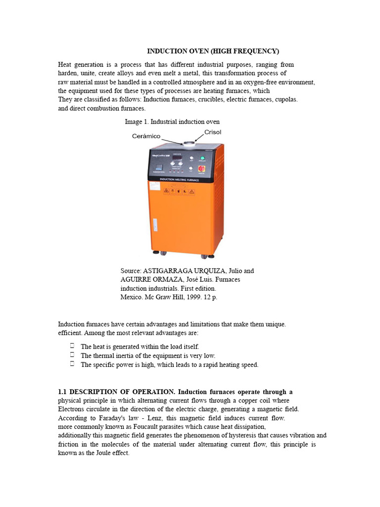 Induction Oven (High Frequency) | PDF | Inductor | Electromagnetic ...