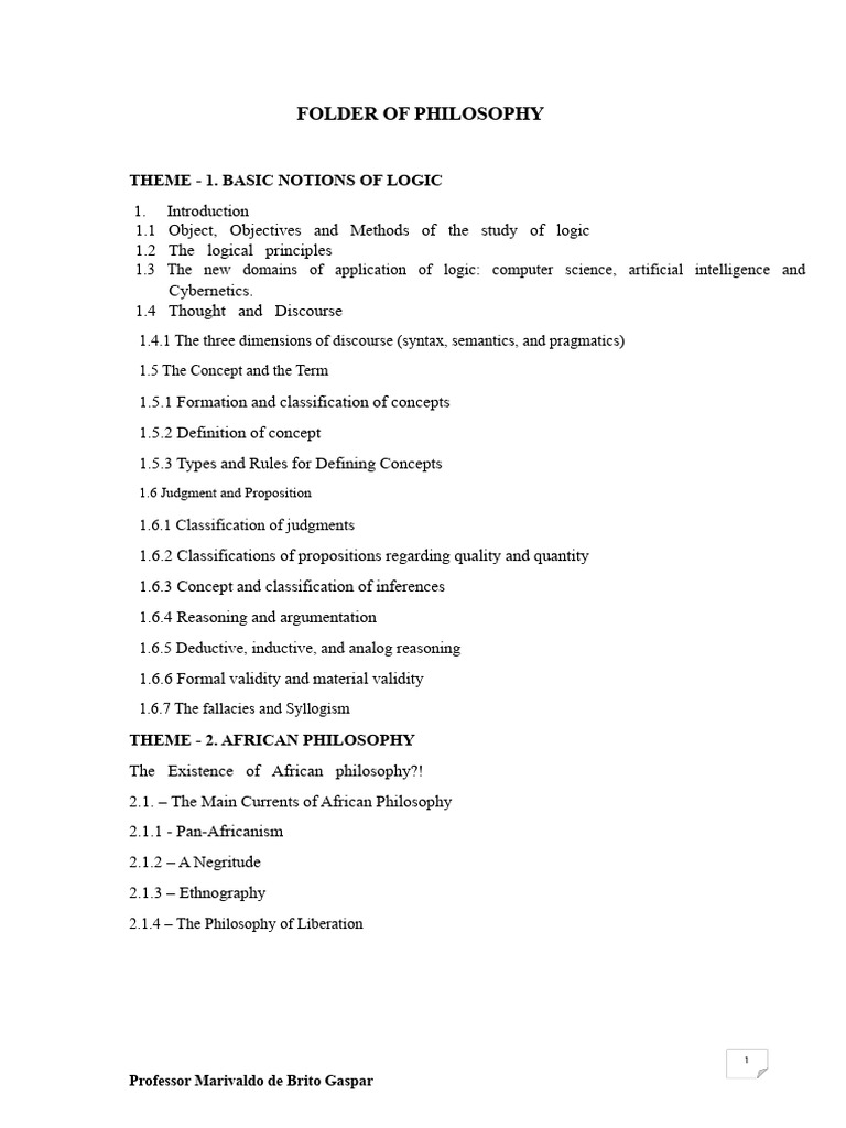 Philosophy Booklet - 12th Grade - 2023.1 | PDF | Logic | Reason