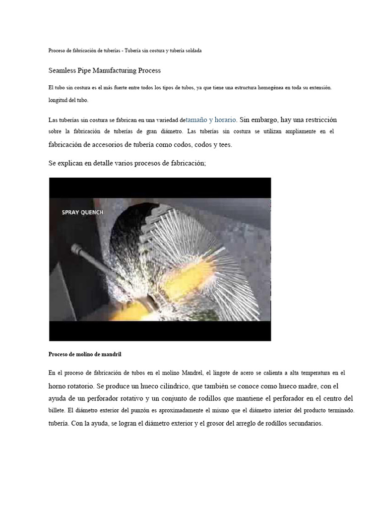 Proceso de Fabricación de Tubos | PDF | Soldadura | Construcción