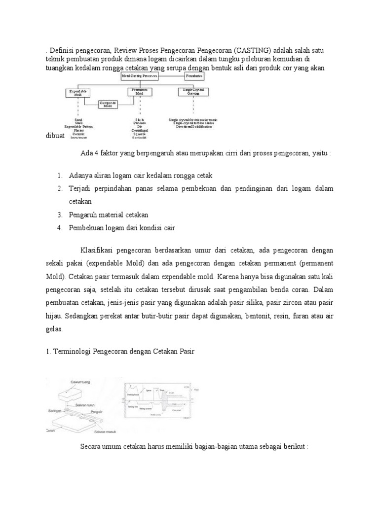 Definisi Pengecoran | PDF