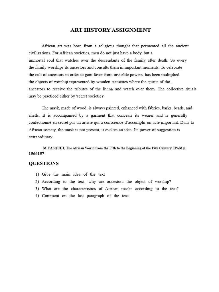 Art History Assignment N°1 | PDF