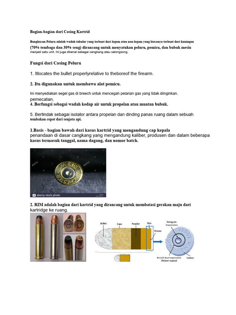 Bagian-Bagian Dari Selongsong Peluru | PDF