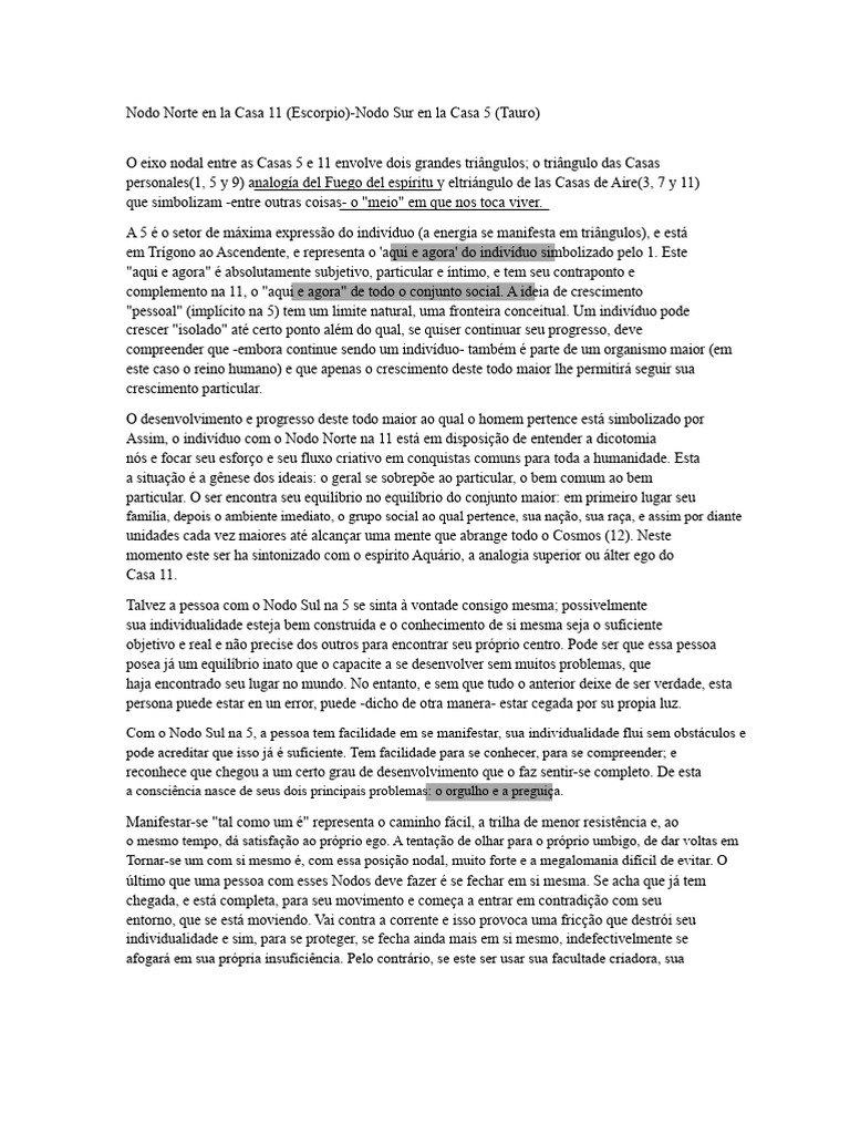 Nódulo Norte na Casa 11 | PDF | Liberdade | Amor