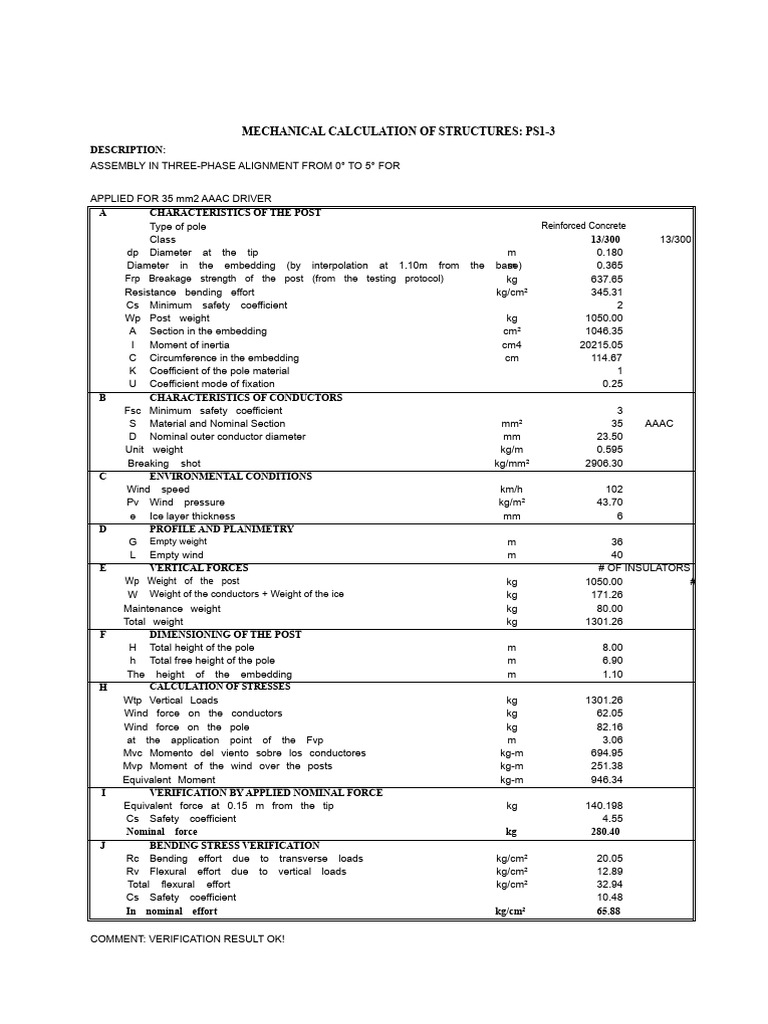 Mechanical Structure Calculations for Poles | PDF | Bending ...
