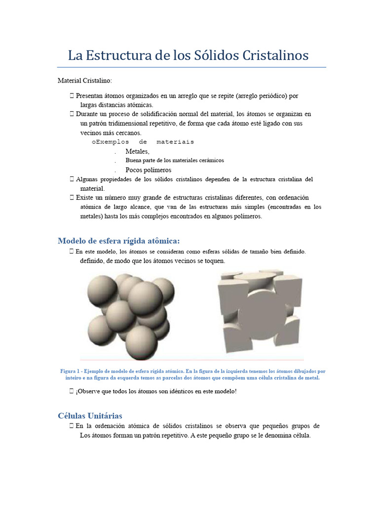 La Estructura de Los Sólidos Cristalinos - Clase 3 | PDF | Estructura ...