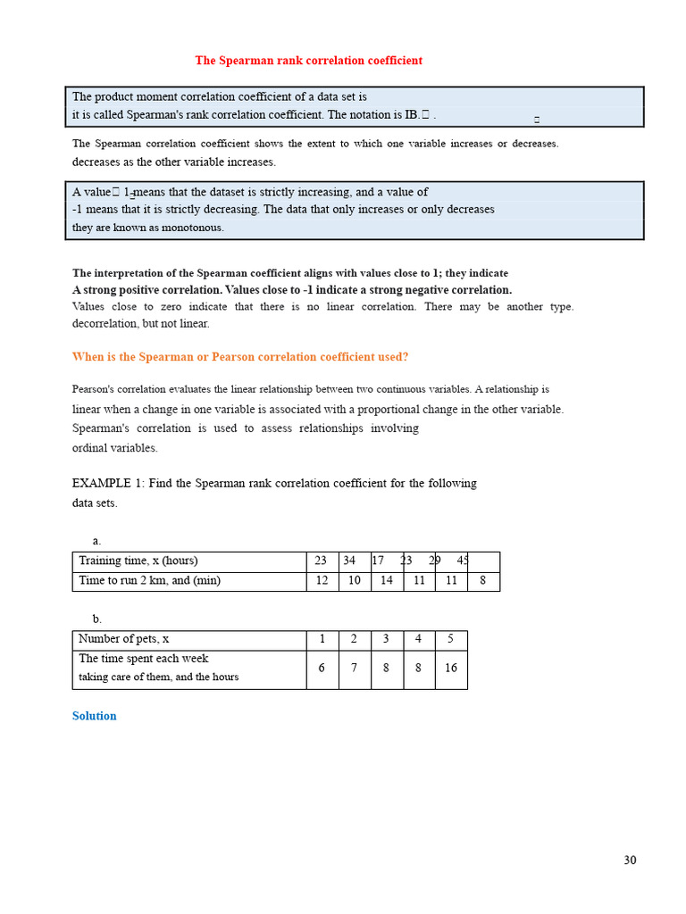 4. The Spearman rank correlation coefficient | PDF | Spearman's Rank Correlation Coefficient ...