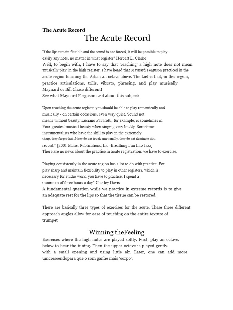 Acute Study Trumpet | PDF | Trumpet