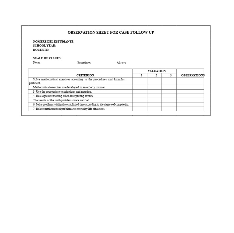 Observation Record For Case Follow-Up | PDF