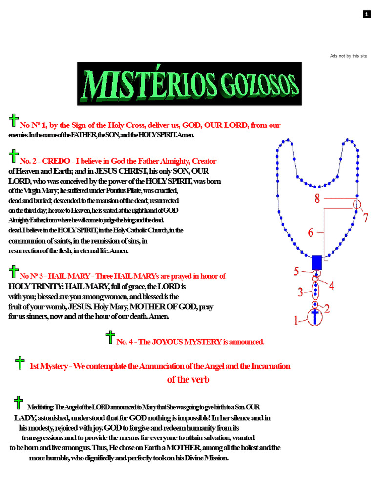 JOYFUL MYSTERIES (ROSARY) | PDF | Lord's Prayer | Rosary