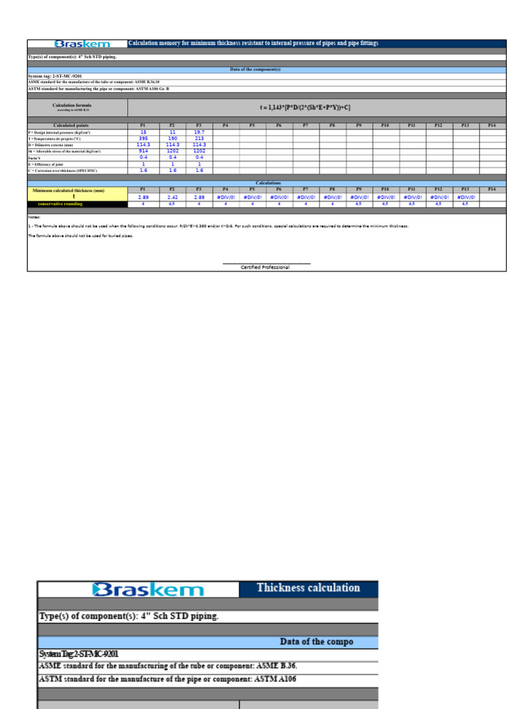 Calculation of Minimum Thickness of Pipes | PDF | Pipe (Fluid ...