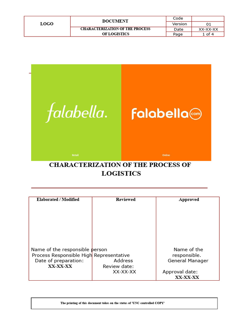 -PROCESS CHARACTERIZATION MATRIX | PDF | Logistics