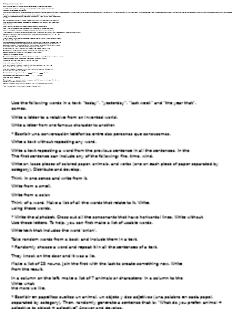 Creative Writing Exercises | PDF | Word | Adjective