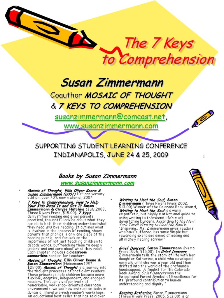 7 Keys To Comprehension - 27p | PDF | Reading Comprehension | Schema ...