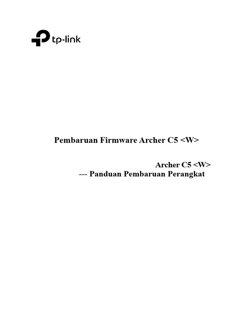 SOP - Pembaruan Firmware Archer C5w | PDF