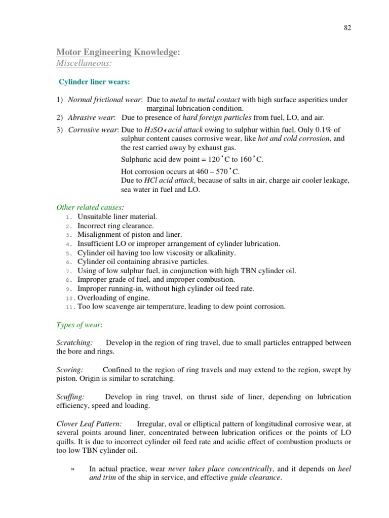 5 Marine Engineering Knowledge Miscellaneous | PDF | Cylinder (Engine ...