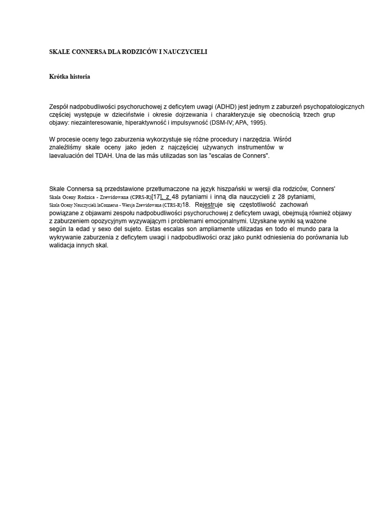 Skala Connersa | PDF