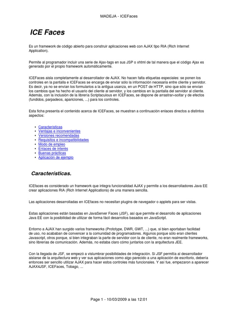 Guía Completa de ICEFaces para Desarrolladores | PDF | Aplicación de Internet enriquecida | Ajax ...