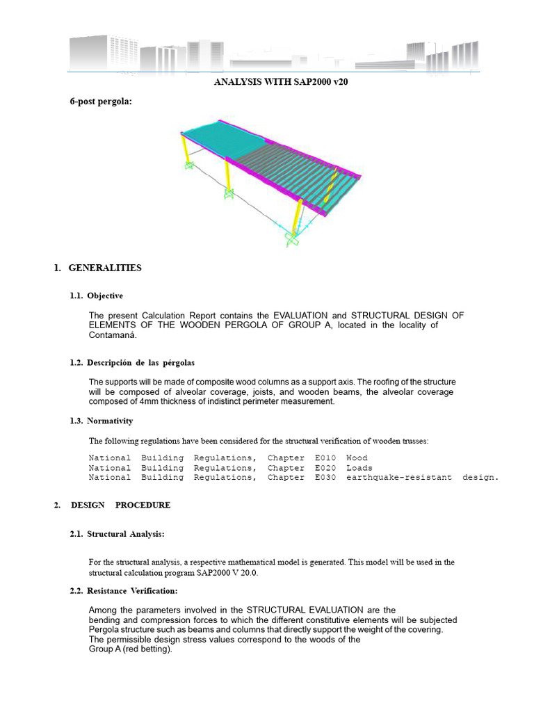 1 Structural Calculation Pergolas | PDF | Structural Analysis | Beam ...