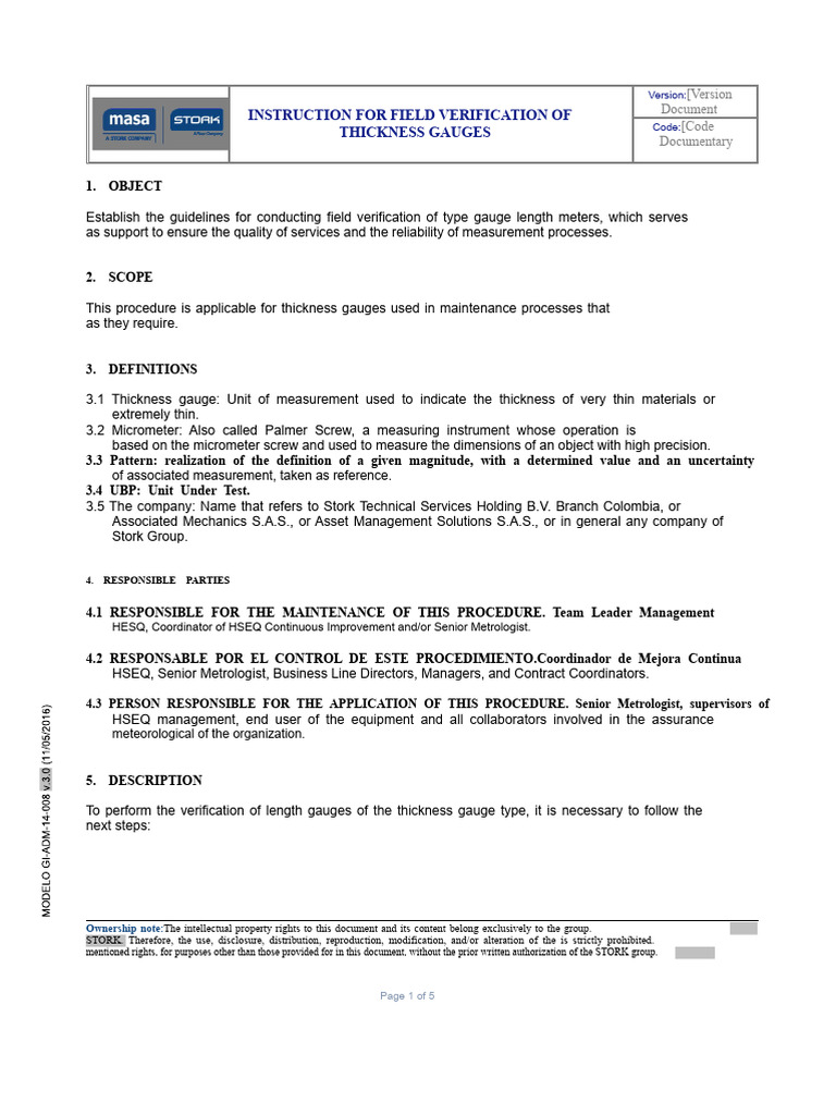 Field Verification of Thickness Gauges | PDF | Verification And ...