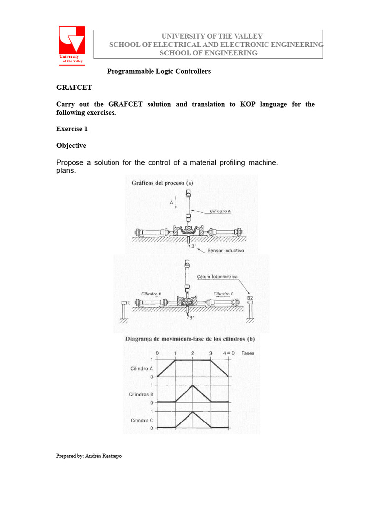 Exercises GRAFCET PDF | PDF | Programmable Logic Controller | Automation