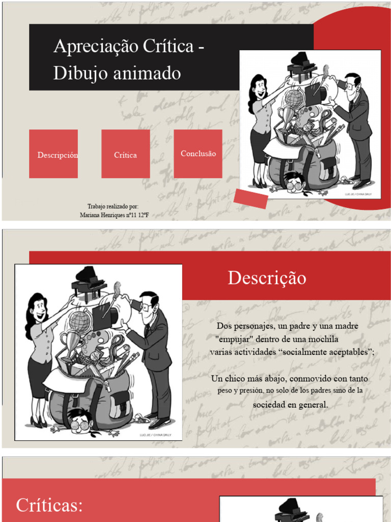 Crítica de Dibujo Animado: Presiones Sociales | PDF