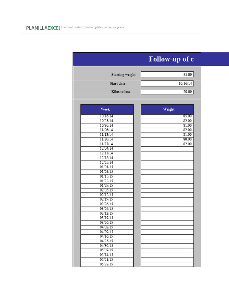 excel-sheet-for-weight-tracking-and-control.xls | PDF | Microsoft Excel ...