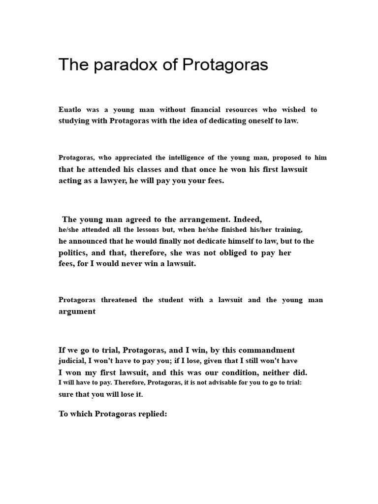 The Paradox of Protagoras | PDF